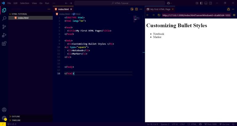 HTML Unordered List - Learn With Arshyan